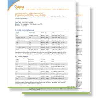 Rates – Aloha Air Cargo